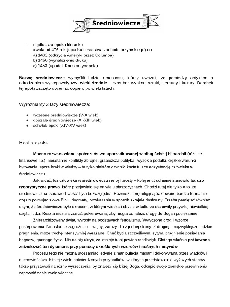 Średniowiecze - J. Polski | PDF