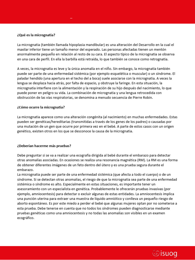 Información sobre Micrognatia y Embarazo | PDF | El embarazo | Parto ...