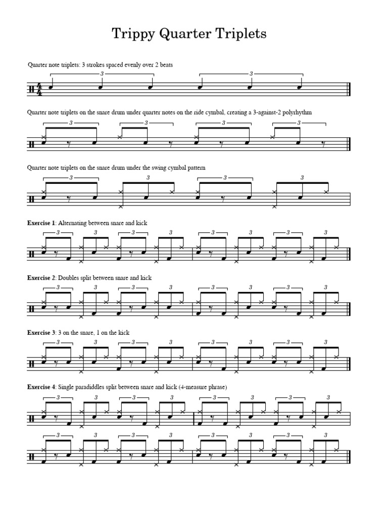 Trippy Quarter Triplets | PDF | Percussion Instruments | Musical Notation