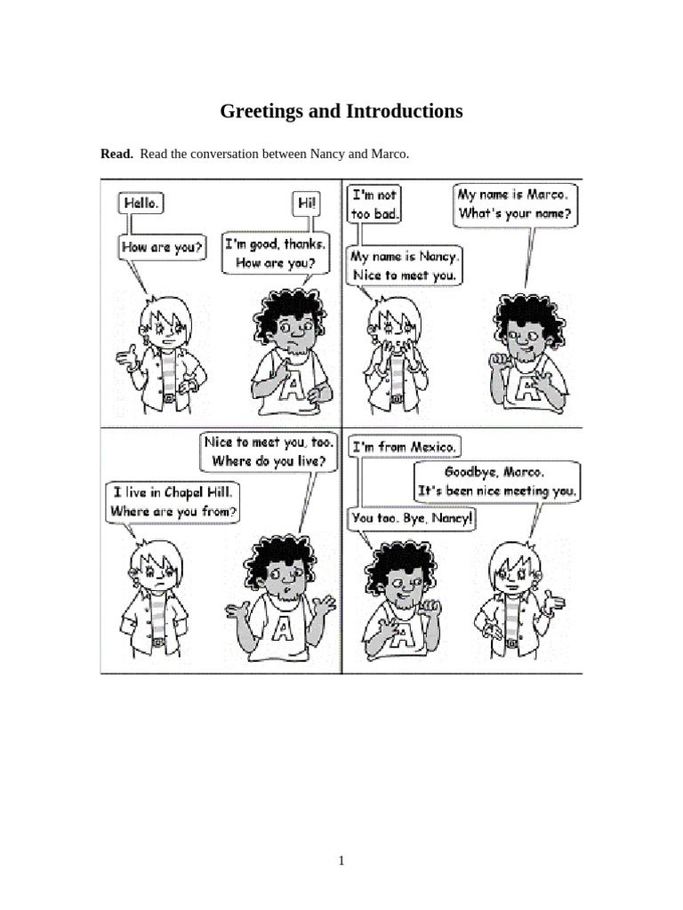 Greetings To Be Personal Pronouns Etc | PDF | Classroom | Paragraph