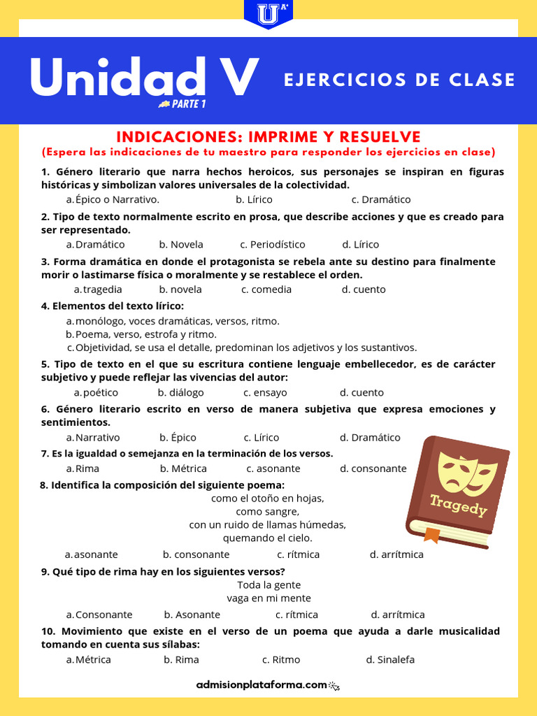 Español U5 Parte 1. Ejercicios. | PDF