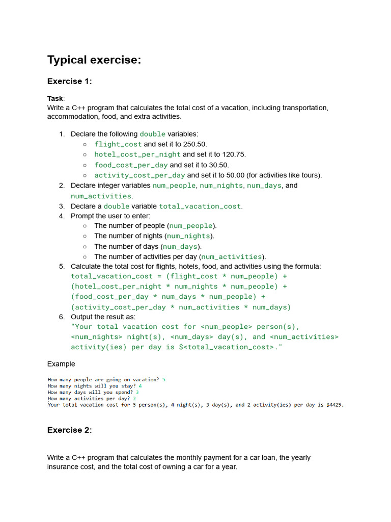 Lecture2 exercies | PDF | Mathematics | Computer Programming