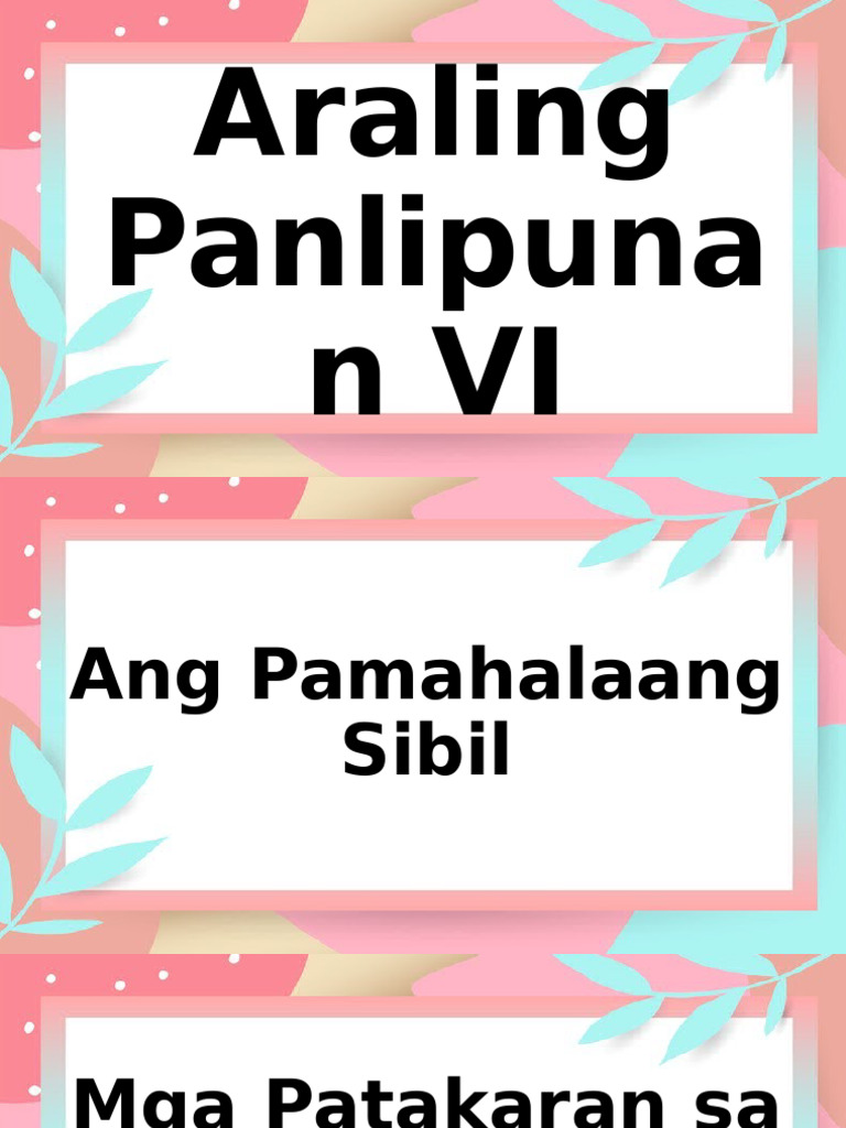 AP6 D3 Pamahalaang SIbil | PDF