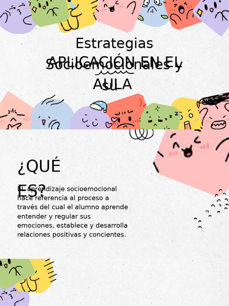 Estrategias Socioemocionales y Su Aplicación en El Aula | PDF | Las emociones | Empatía
