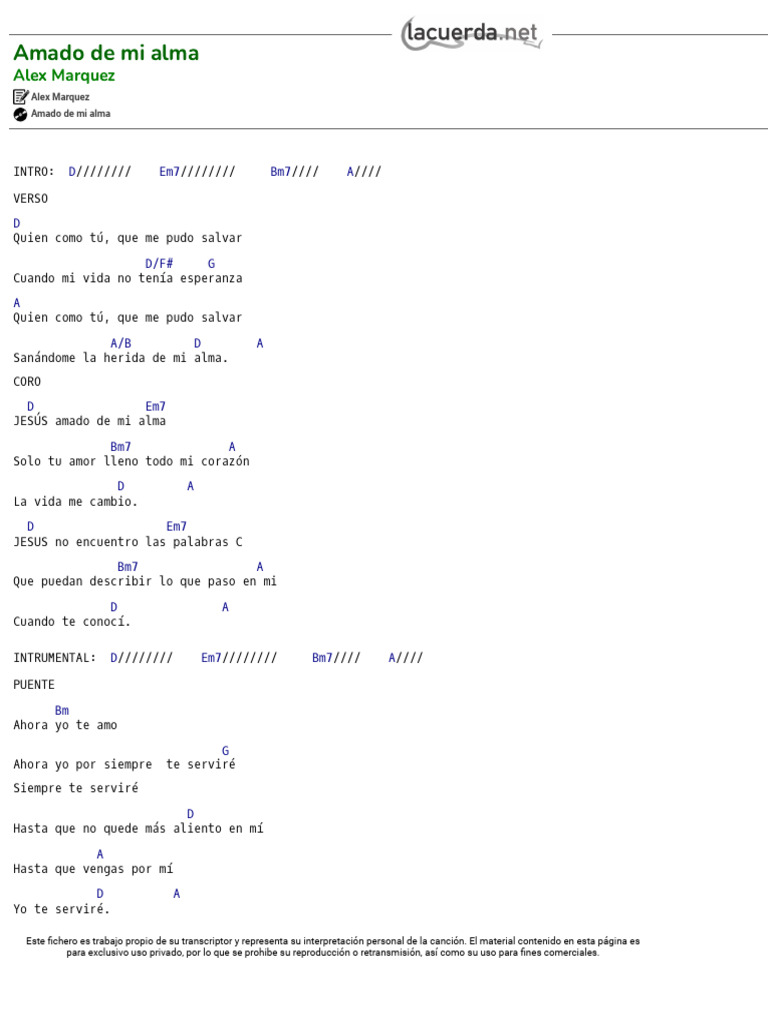 Amado de Mi Alma, Alex Marquez - Acordes - 125239 | PDF