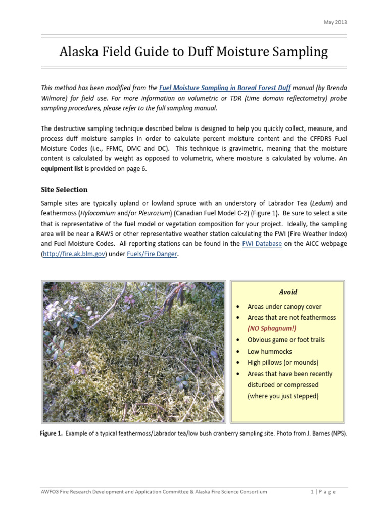 Fuel Moisture Sampling 2013 Duff Cheat Sheet | PDF | Earth Sciences ...