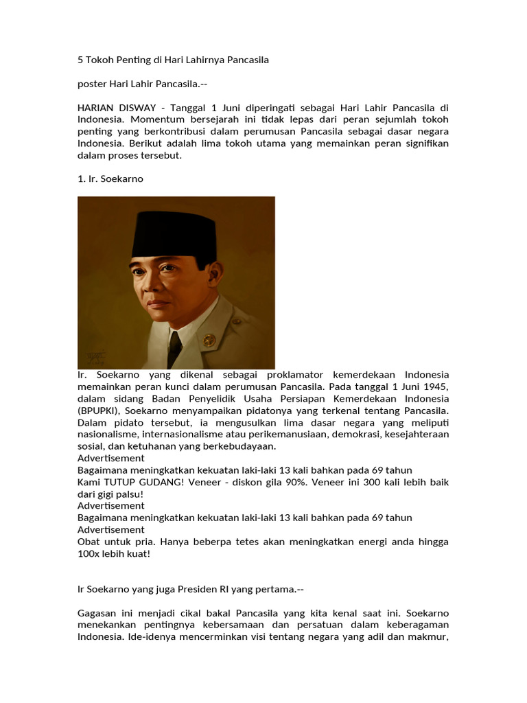 Tokoh Penting Di Hari Lahirnya Pancasila | PDF | Agama & Spiritualitas