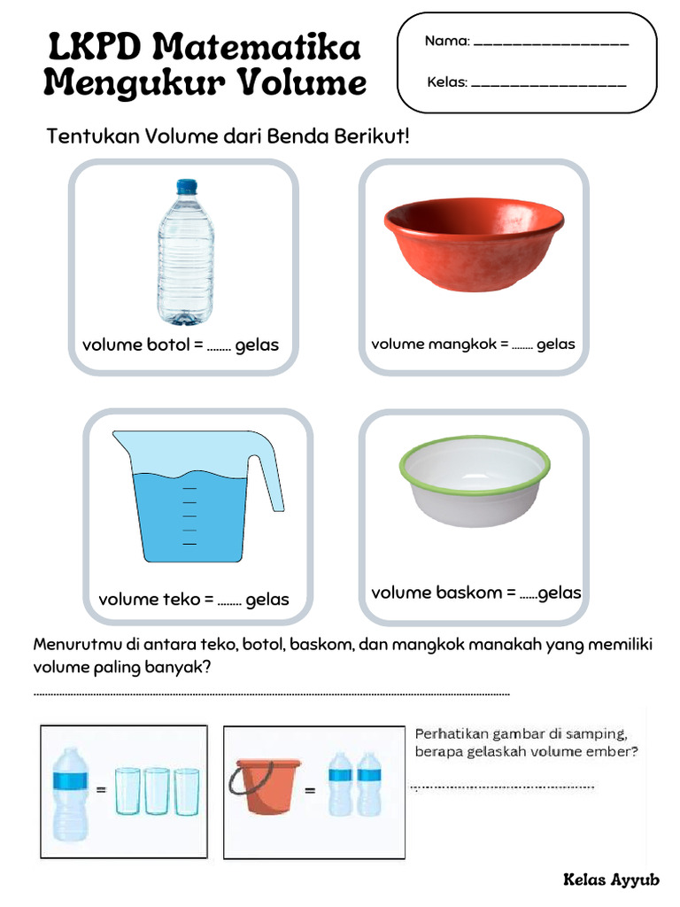 LKPD Mtk-Volume-Kelas Ayyub | PDF | Metode & Bahan Ajar | Griya & Taman