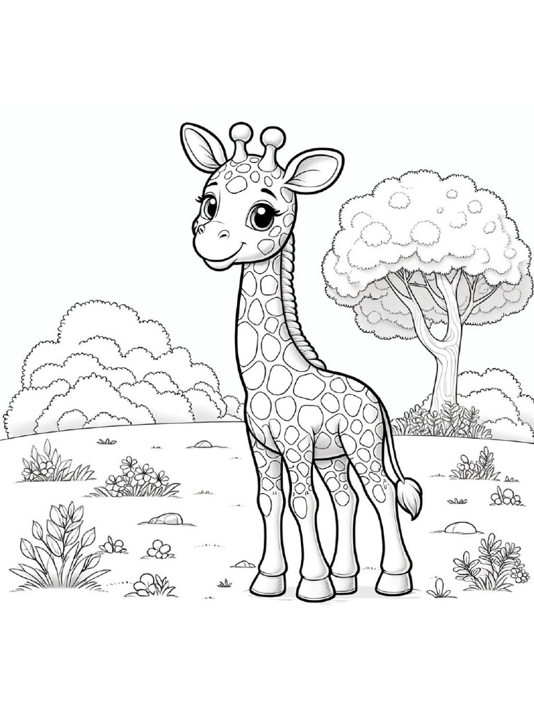 25 Giraffe Coloring Pages | PDF
