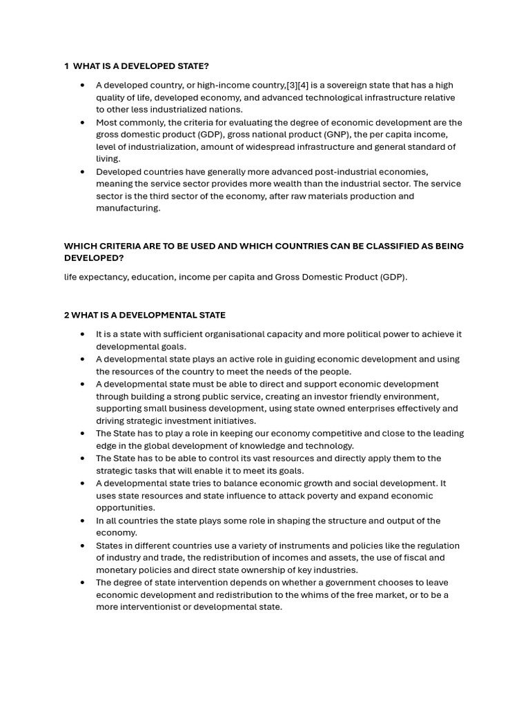 Understanding Developmental States | PDF | Developing Country | Economies