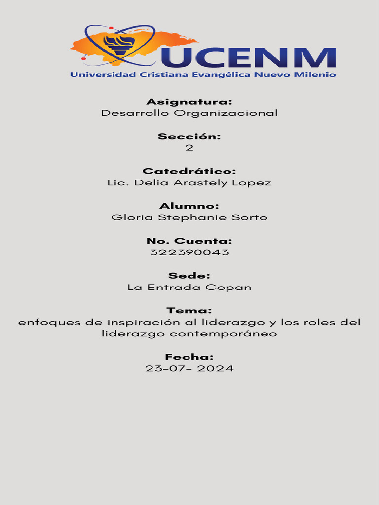 Enfoques de Inspiración Al Liderazgo y Los Roles Del Liderazgo ...