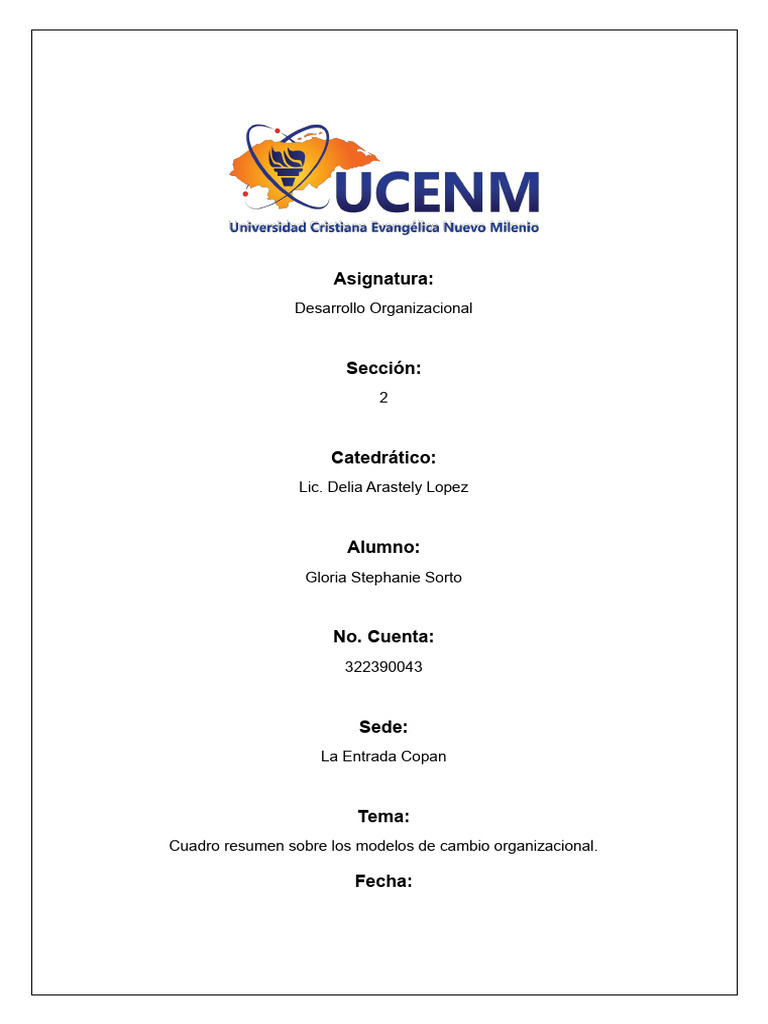 Cuadro Resumen Sobre Los Modelos de Cambio Organizacional | PDF ...