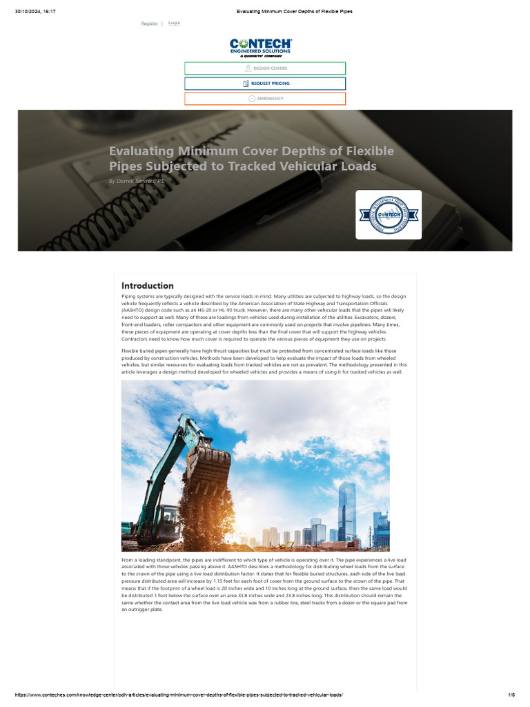 Minimum Cover for Tracked Vehicle Loads | PDF | Pipe (Fluid Conveyance ...