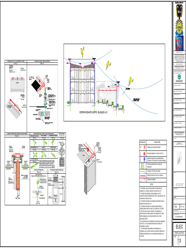 Esfera Rodante Corte - Bloques A, E: Captación H 60 Cm. Punta de ...