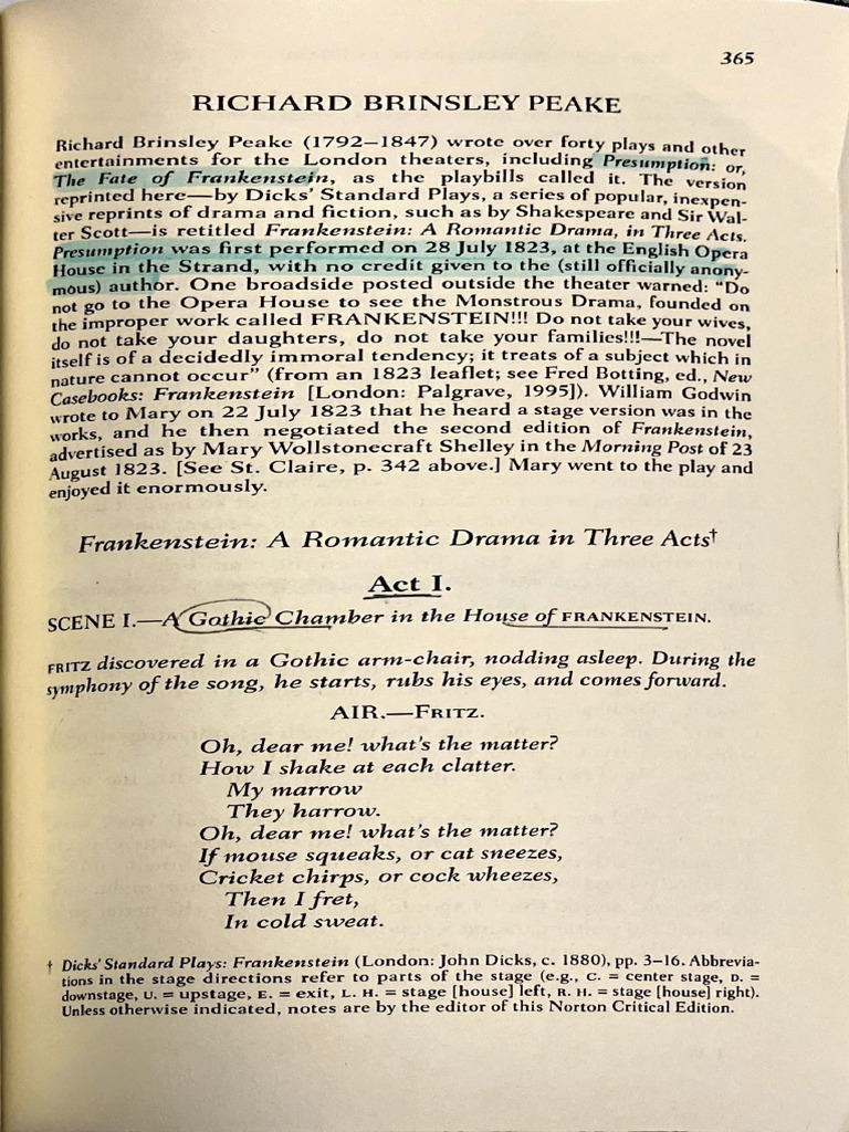 Frankenstein - Play | PDF