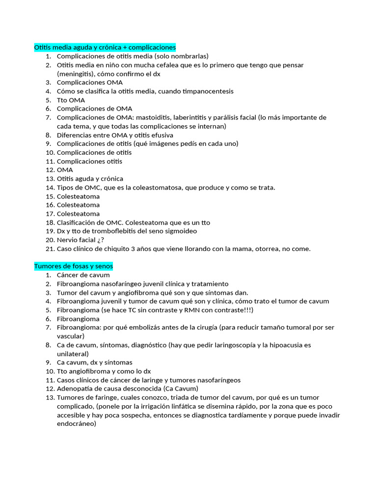 Orales Orl X Tema | PDF | Cáncer | Laringe