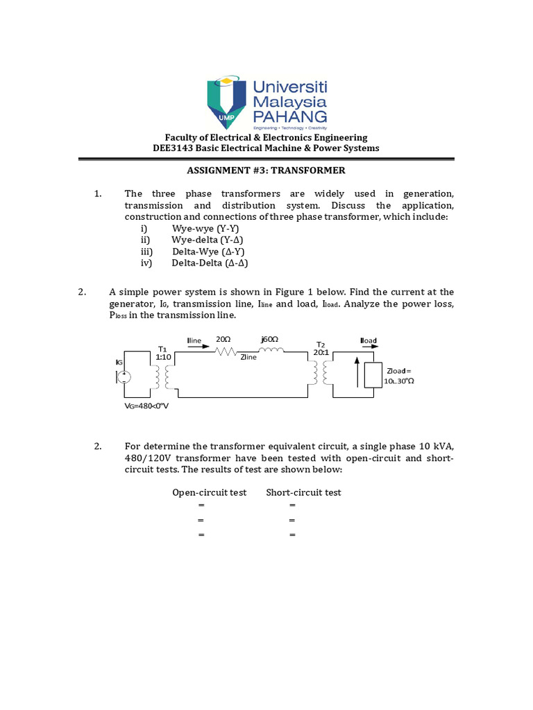 Tutorial 3 | PDF | Transformer | Electrical Engineering
