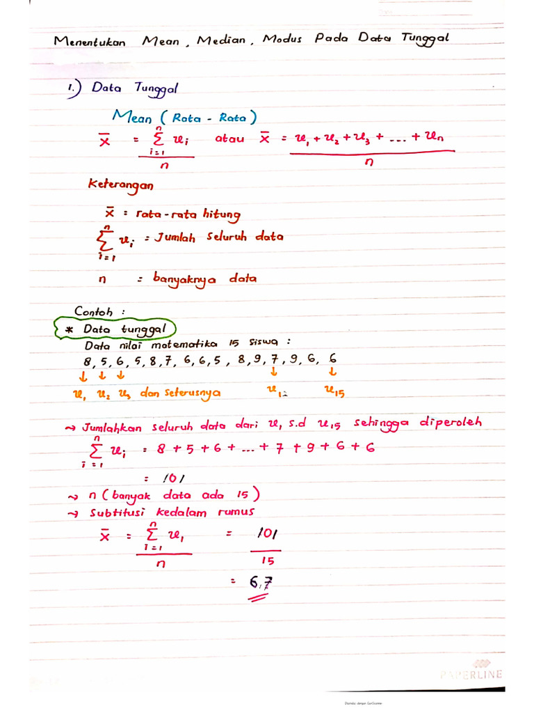 Menentukan Mean, Median, Modus Pada Data Tunggal Dan Berbobot | PDF