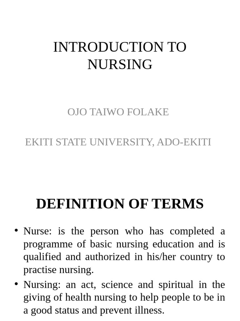 Introduction to Nursing Science 2 | PDF | Nursing | Medicine