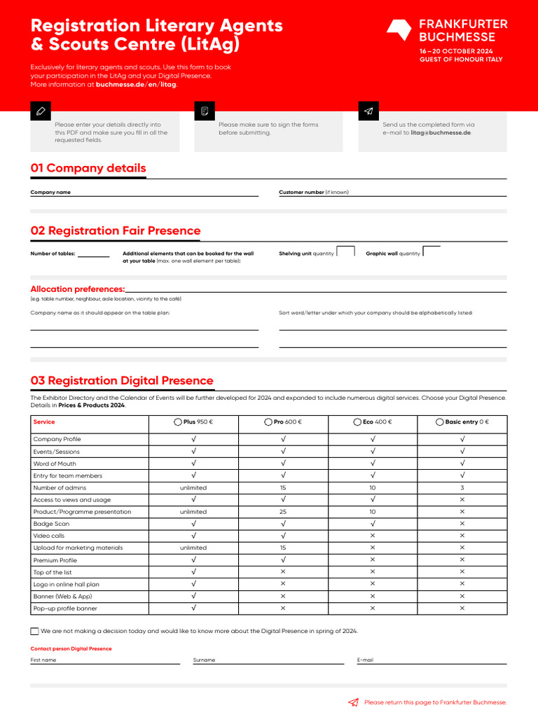 Literary Agents Scouts Centre (Registration Form FBM 2024) | PDF ...