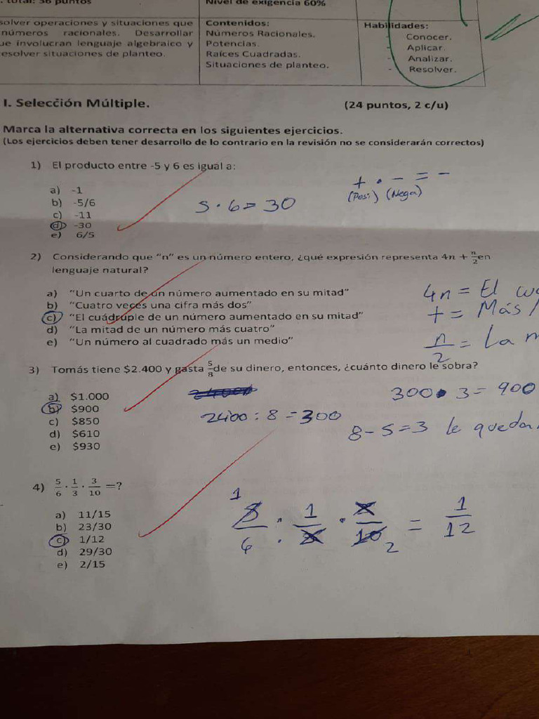 Prueba Unidad 1 | PDF