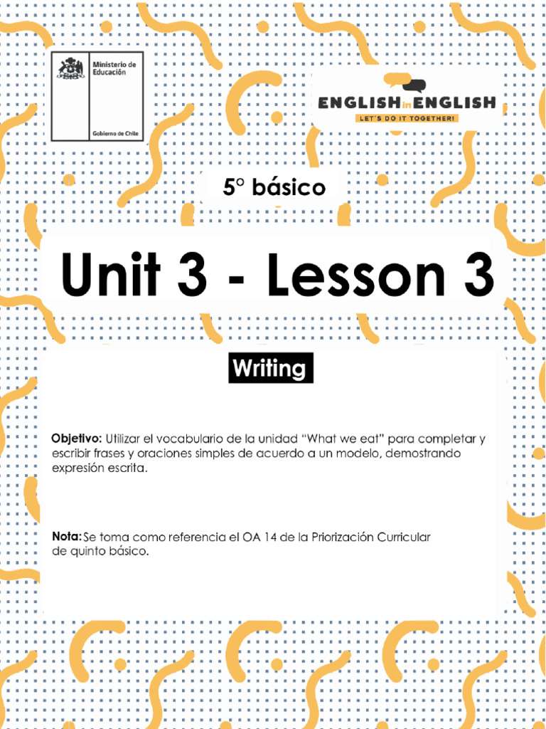 5° Básico - Unit 3 Lesson 3 | PDF | Artes del Lenguaje y Comunicación