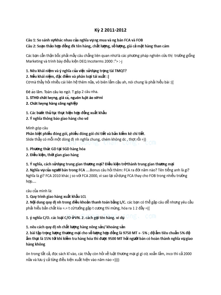 Giao Dich Thuong Mai Quoc Te Dinh Khuong Duy Tong Hop Nhung Cop Nhat Ve Cau Hoi Cuoi Cac Ky ...