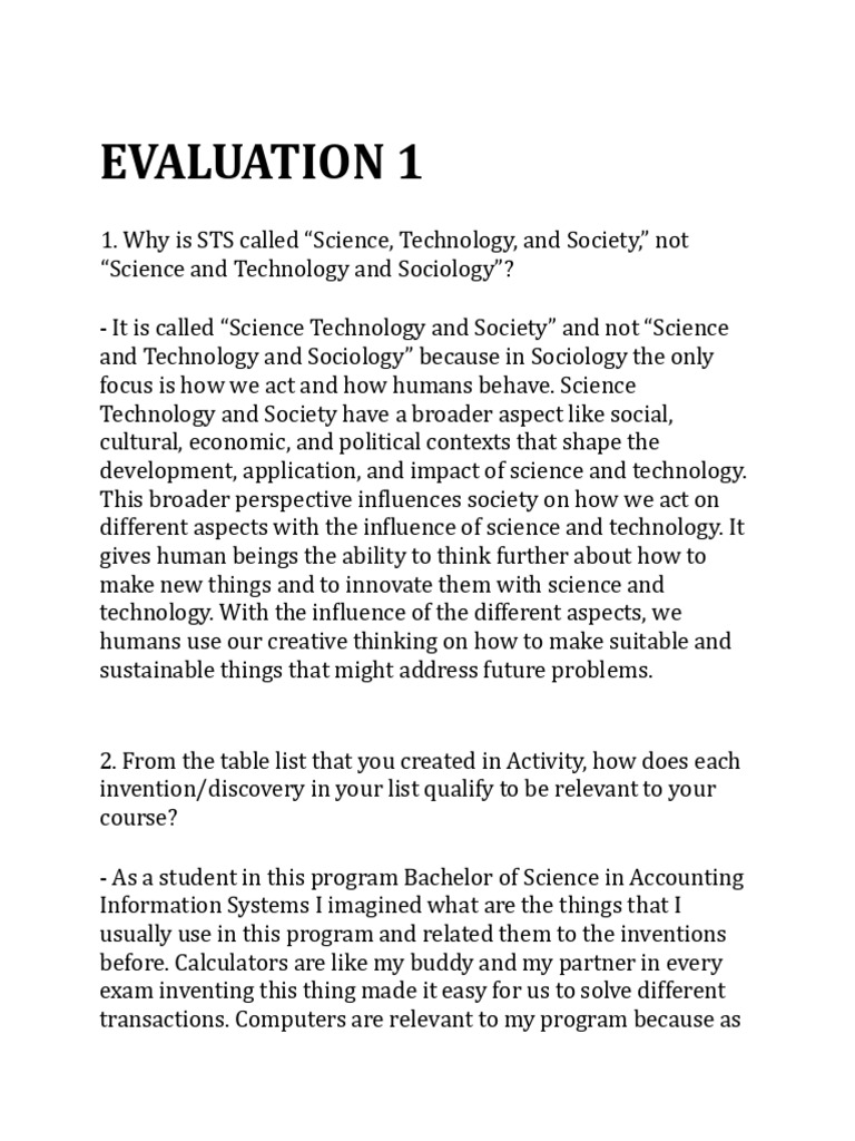 Evaluation 1 | PDF