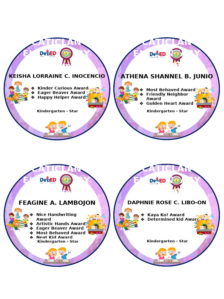 Kinder 2nd Quarter Awarding New Autosaved | PDF