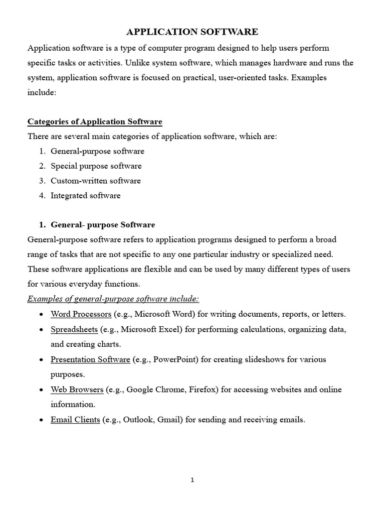Application Software NOTES | PDF | Software | Application Software