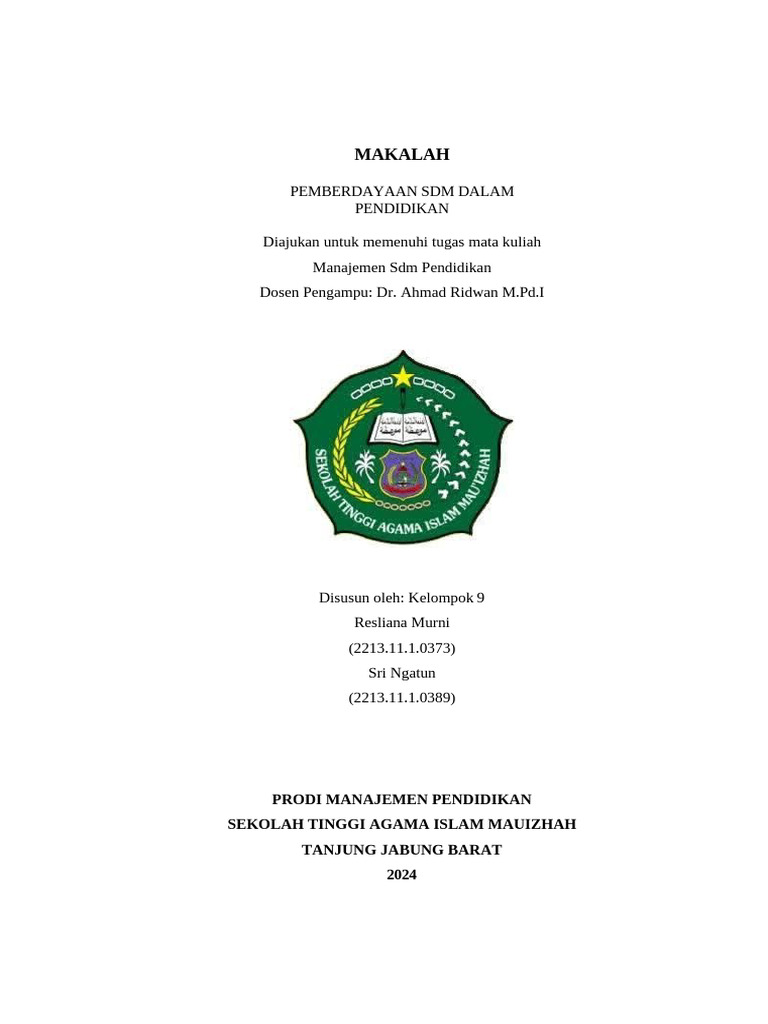 Makalah Manajemen SDM Pendidikan Kel 9 | PDF