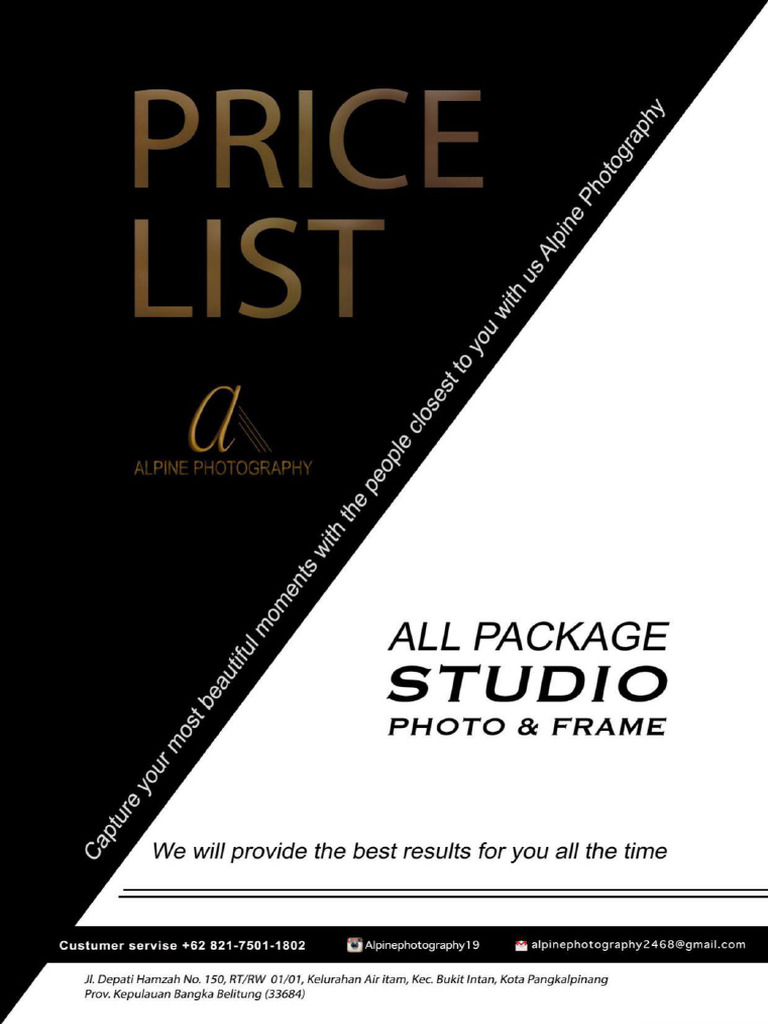 Price List Alpine Studio | PDF