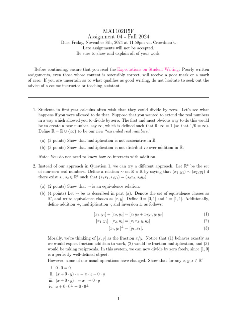Assignment04 5150082619618713 | PDF | Abstract Algebra | Arithmetic