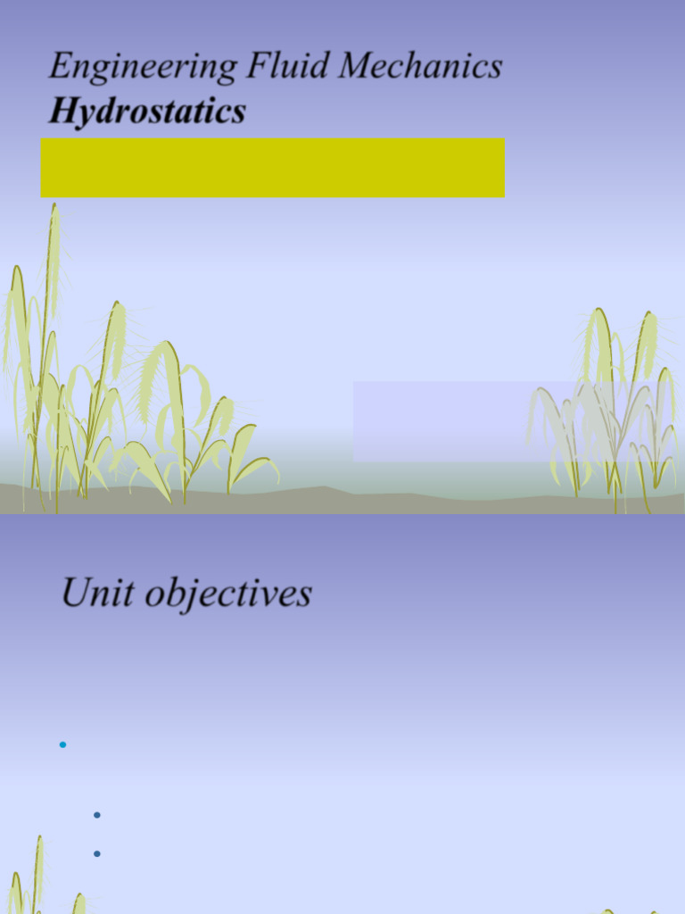 Apply Hydrostatic Principles To Fluid Forces, Pressures, Stability and ...