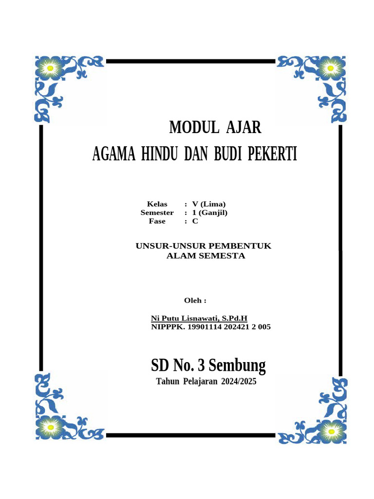 Modul Ajar Agama Hindu | PDF