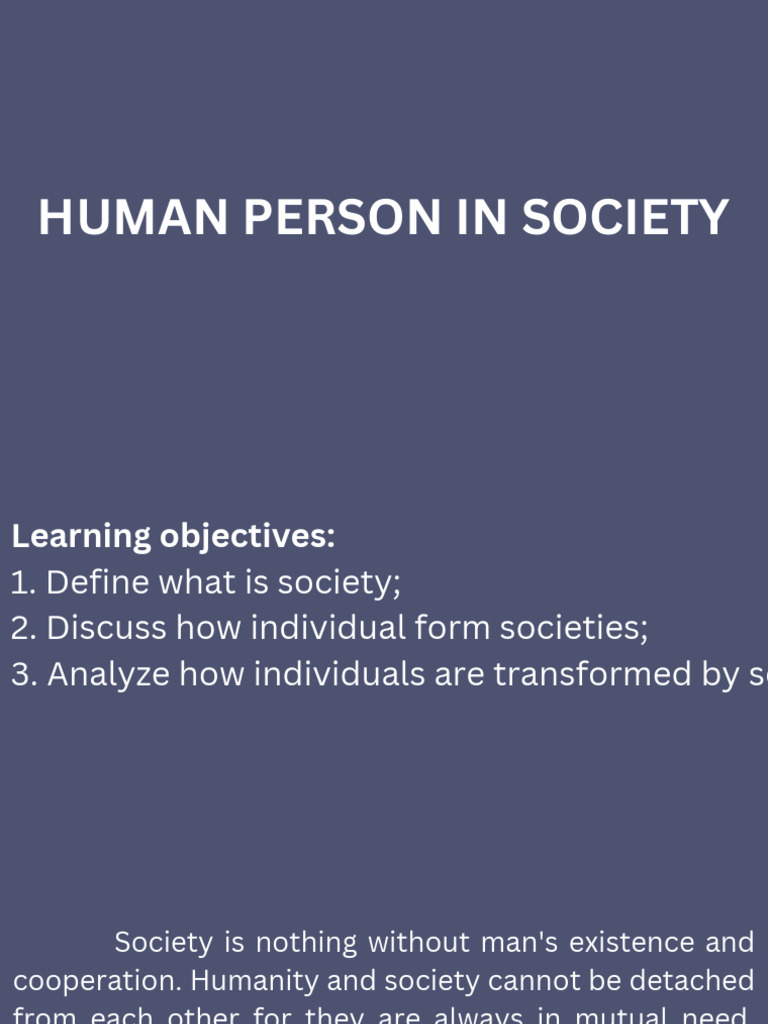 Human Person in Society | PDF | Social Contract | Society