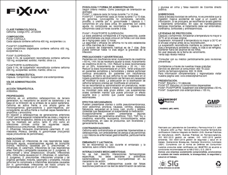 Ygb3 - FIXIM - FIXIM DT INSERTO | PDF | Drogas | Medicina CLINICA