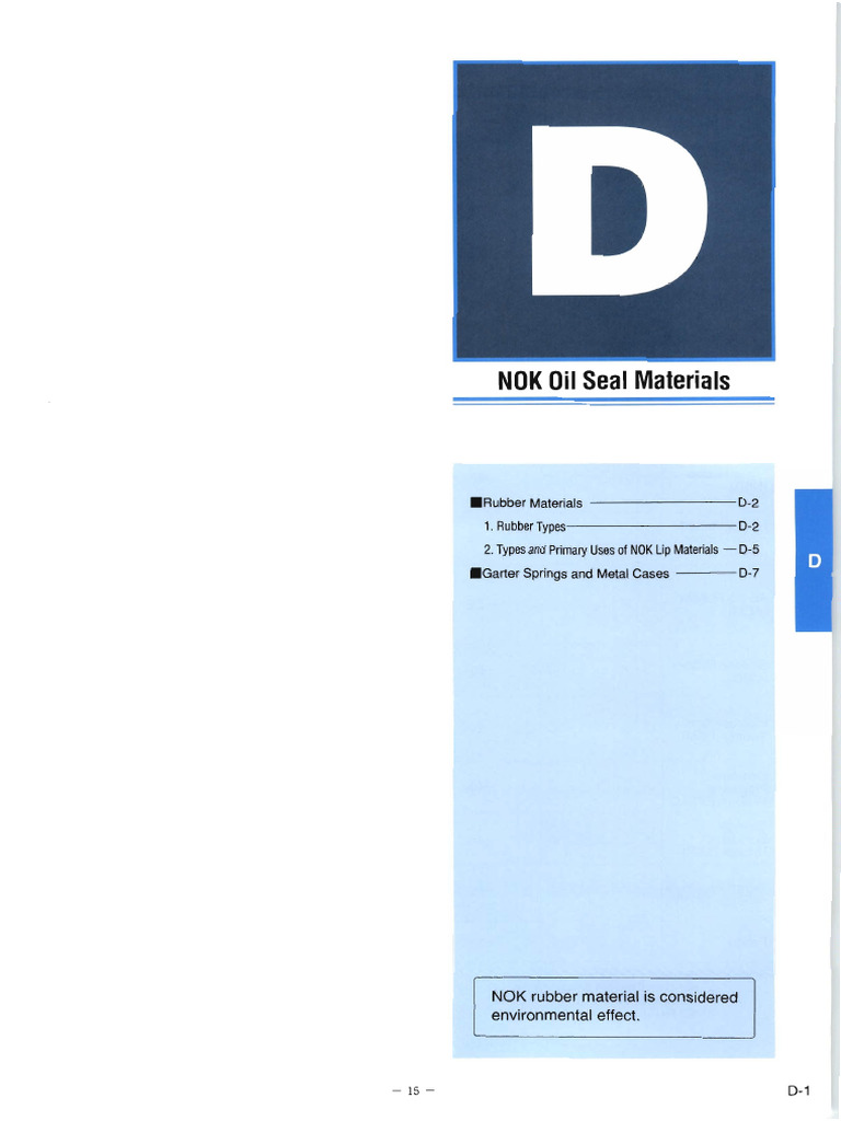 OilSeal-Types of NOK Oil Seals Matl | PDF
