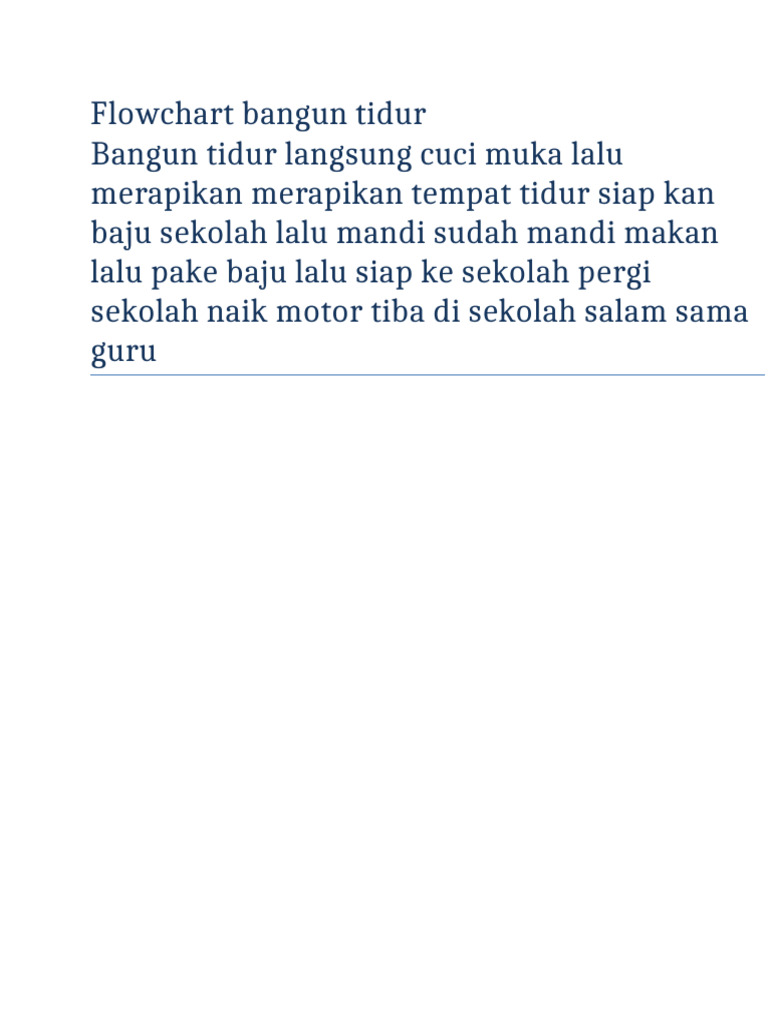 Flowchart Bangun Tidur | PDF