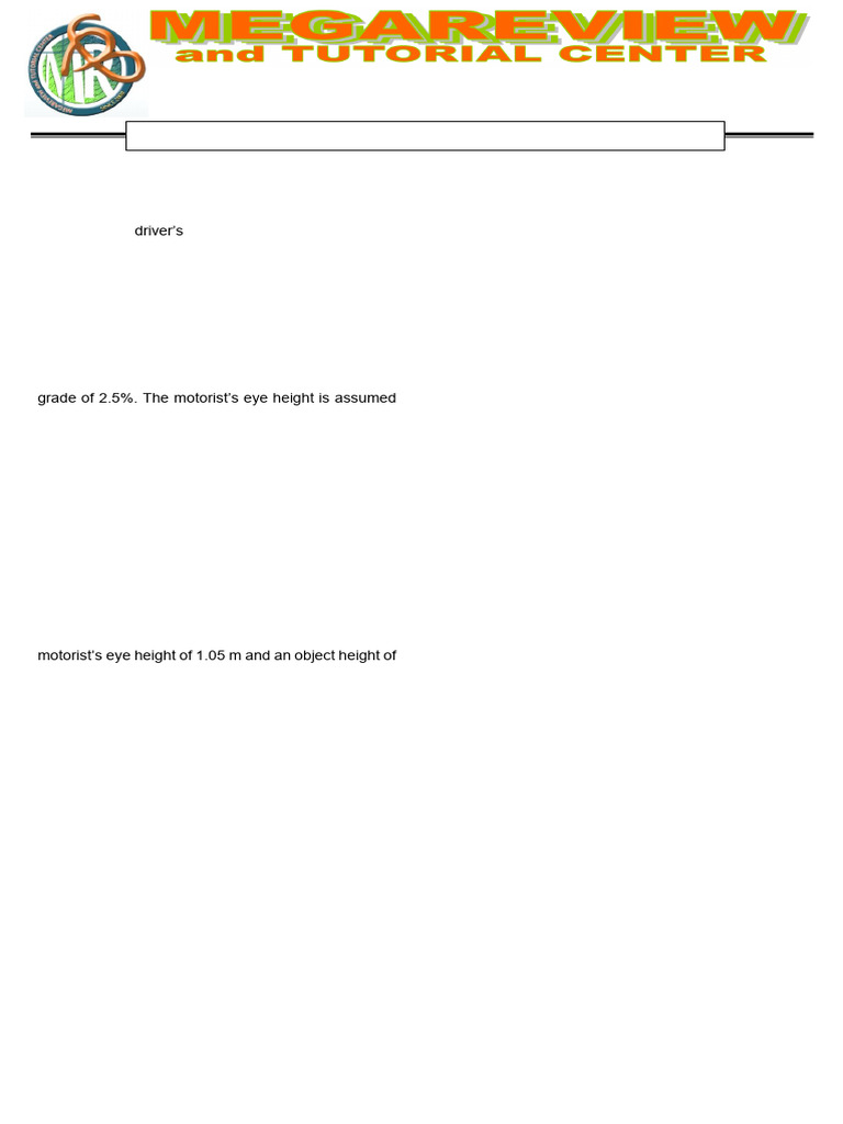 Refresher Module 07-Sight Distances | PDF | Geometry