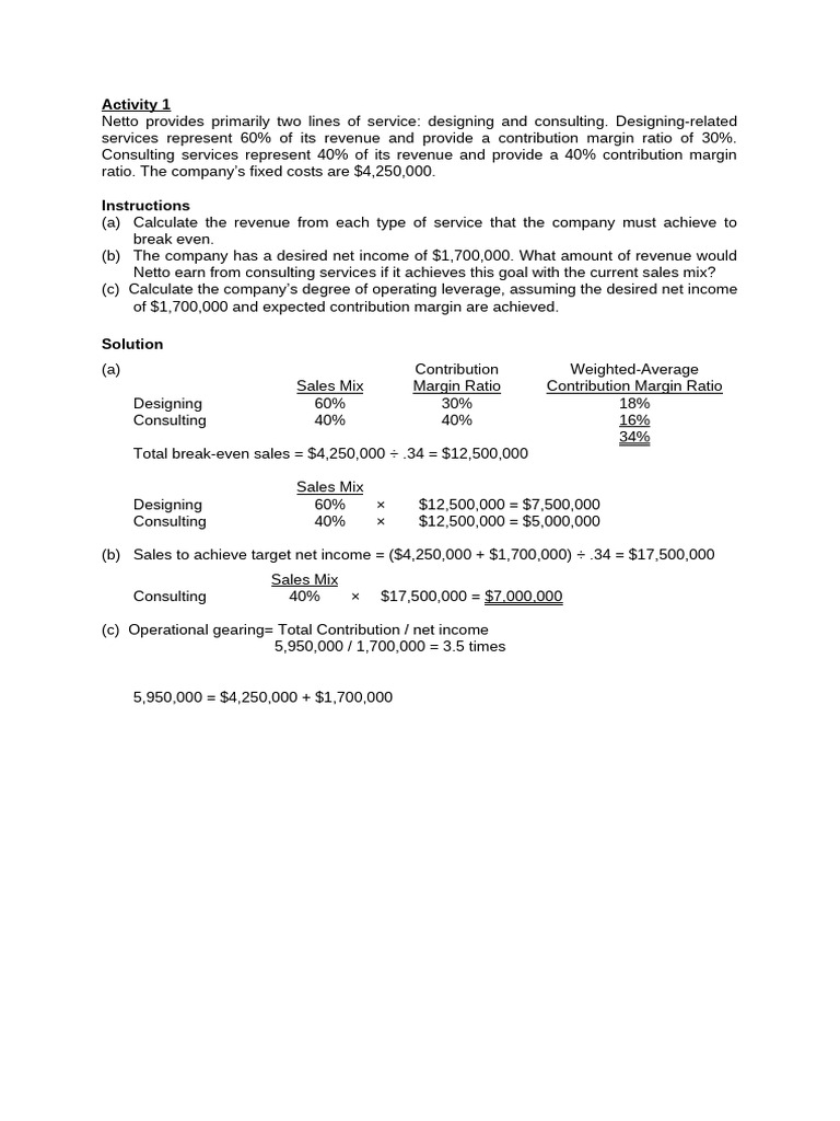 Revision-CPV analysis with Solutions | PDF | Cost Of Goods Sold ...