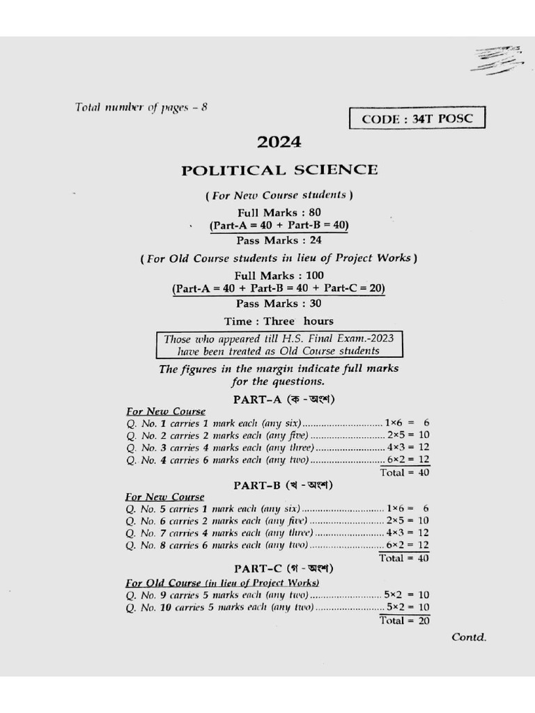 Political Science 2024 - Compressed | PDF
