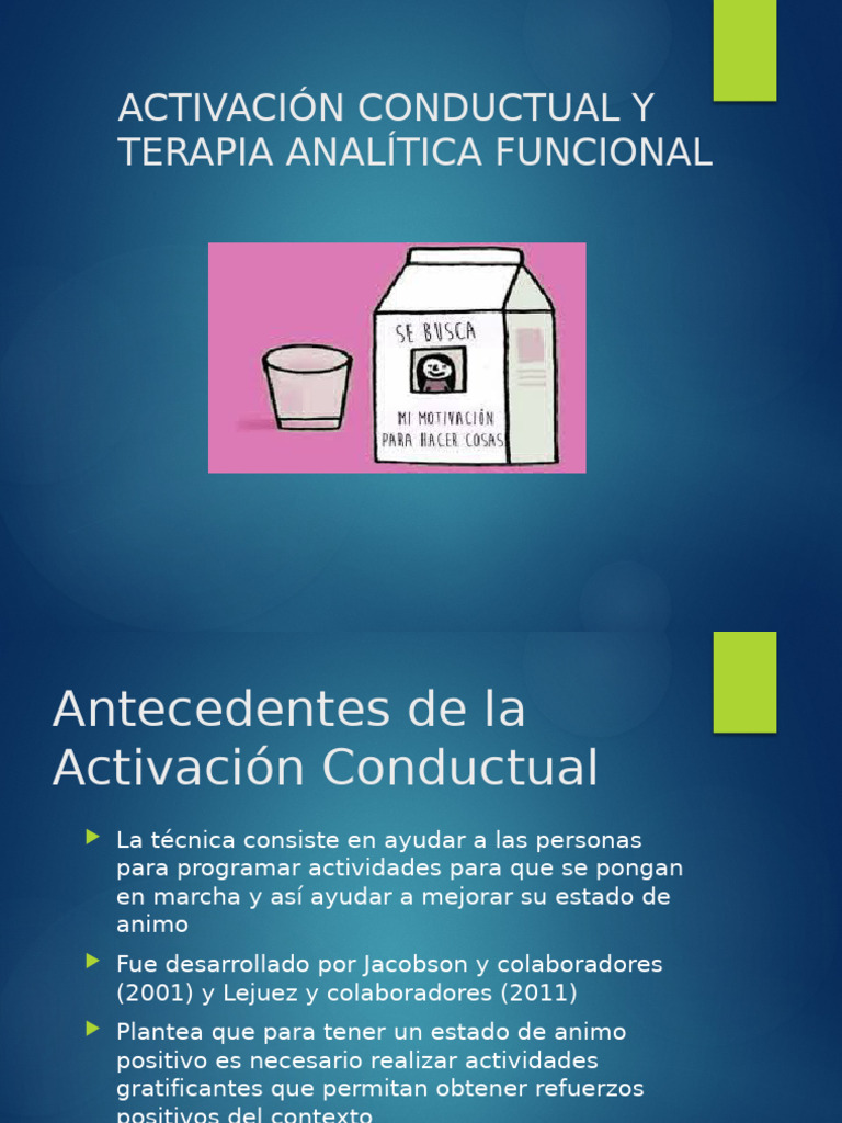 Activación Conductual y Terapia Funcional | PDF | Depresión (estado de ...