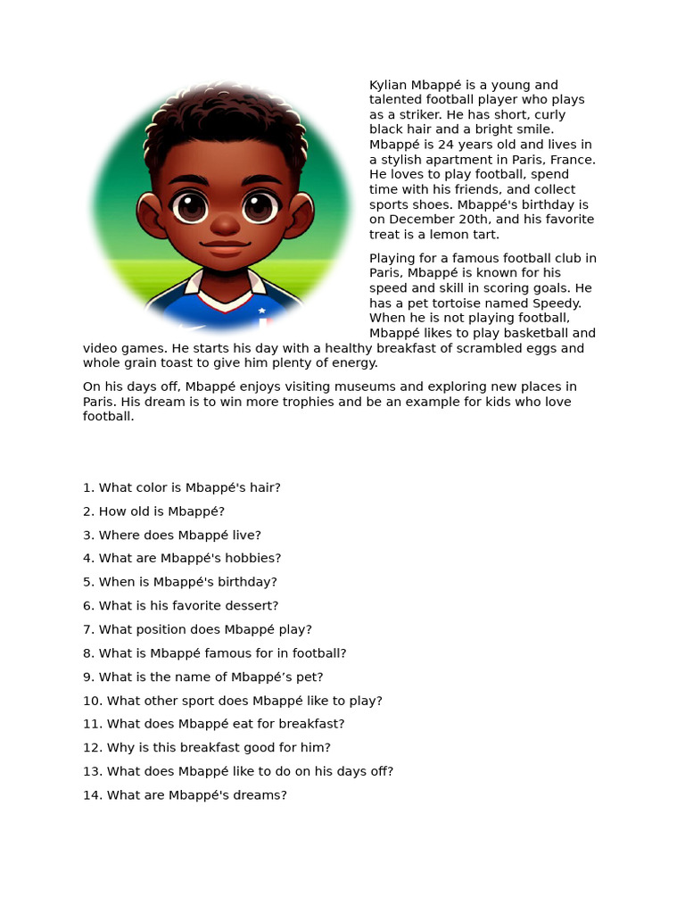 Kylian Mbappe For Young Learners - 157087 | PDF