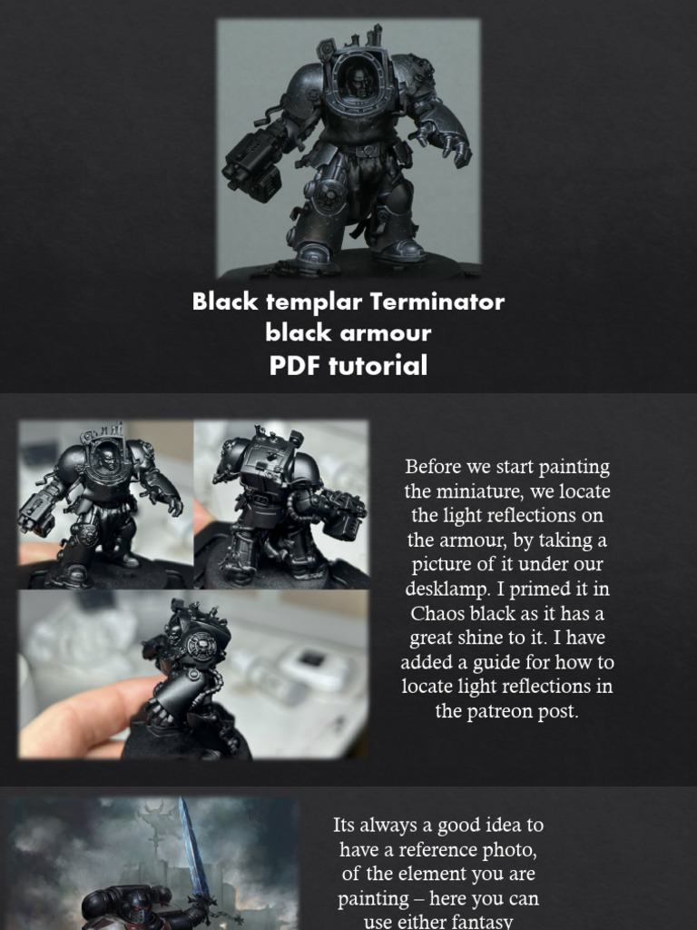 Black Templar Terminator Painting Guide | PDF | Grey | Artistic Techniques