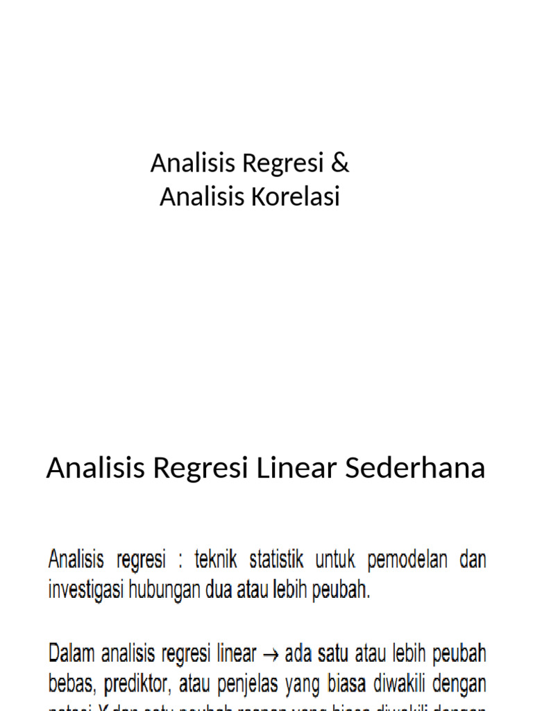 Analisis Regresi Korelasi | PDF