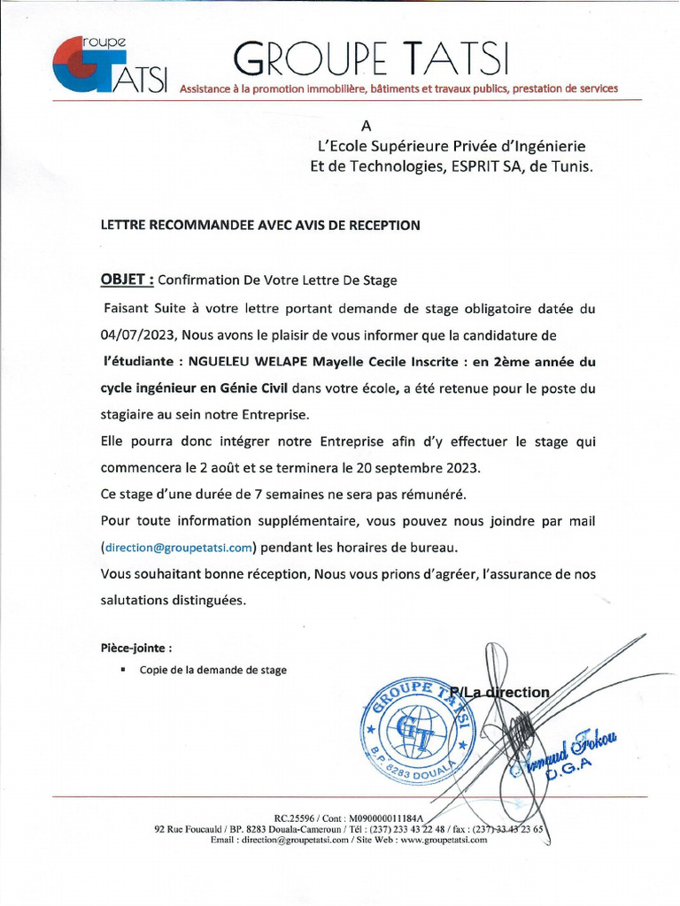 Lettre Recommandee Avec Avis de Reception-1 | PDF