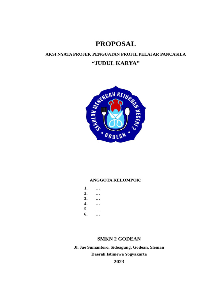 Format Proposal Aksi Nyata P5 Kearifan Lokal | PDF | Bisnis ...