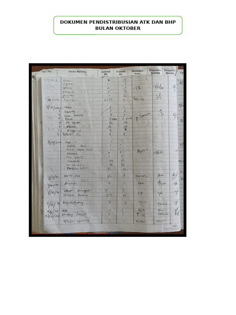 Distribusi ATK & BHP | PDF