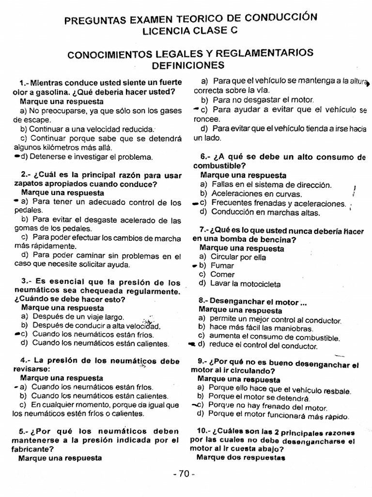 Examen Teórico Clase C | PDF